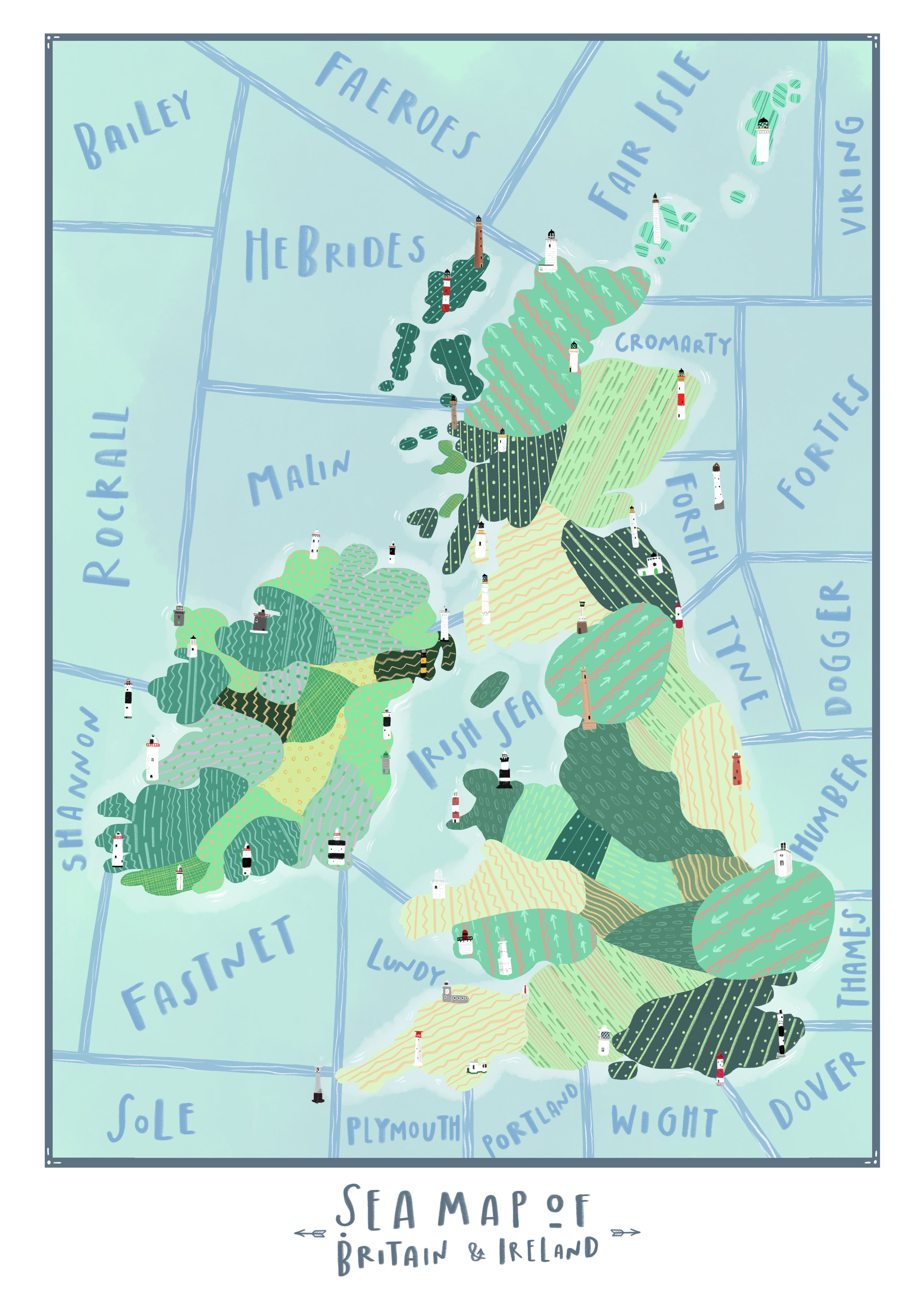 Sea Map of Britain and Ireland – PeterPaintsPictures